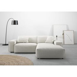 Ecksofa Home Affaire "Glimminge L-Form auch in Breitcord, Feincord + Easy care-Bezug", silber, B:234cm H:71cm T:191cm, 100% Polyester, Sofas, Ecksofa, Breite 234, Zierkissen