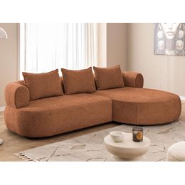 Ecksofa Home Affaire, B:257cm H:78cm T:159cmterra, 100% Polyester, Wohnzimmer, Sofas, "LUSSAC L-Form Design-Sofa mit Zierkissen, Maße B/T/H: