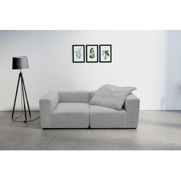 2-Sitzer Home Affaire "Utvik bestehend aus 2 Eckelementen", grau (hellgrau), B:216cm H:69cm T:108cm, 100%Polyester, Sofas, bestehend aus einzelnen Modulen f&uuml;r individuelle Zusammenstellung