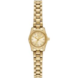 Quarzuhr Michael Kors "MICRO PETITE LEXINGTON", gold (goldfarben), Armbanduhren, Damen, Quarzuhr, Armbanduhr, Damenuhr, Edelstahlarmband, analog, Glassteine