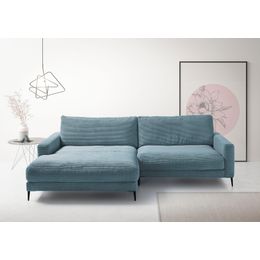 Ecksofa Home Affaire "Downtown, B/T/H: 272/190/84 cm L-Form", blau (petrol), B:272cm H:84cm T:190cm, 88% Polyester, 12% Polyacryl, Sofas, Ecksofa, weicher Sitzkomfort auch in Cord und Boucl&eacute;, incl. Zierkissen