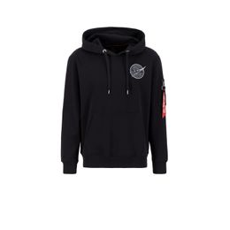 Hoodie Alpha Industries "Dark Side Hoodie", Herren, Gr. XL, schwarz (schwarz, reflective), Obermaterial: 80% Baumwolle, 20% Polyester, regular fit, Sweatshirts Hoodie