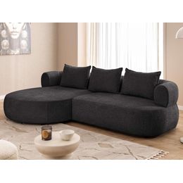 Ecksofa Home Affaire, B:257cm H:78cm T:159cmschwarz, 100% Polyester, Wohnzimmer, Sofas, "LUSSAC L-Form Design-Sofa mit Zierkissen, Maße B/T/H: