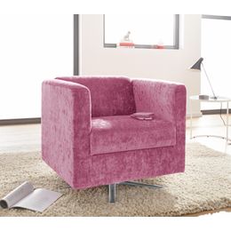 Sessel Home Affaire "Bob Drehsessel, Clubsessel und Cocktailsessel - alles passt", rosa (flamingo), B:72cm H:71cm T:75cm, Feinstruktur weich (92% Polyester, 8% Nylon);Struktur fein ( 100% Polyester);Struktur (30% Polyester, 70% Polyacryl);Struktur grob (40% Polyester, 60% Polyacryl), Sessel, Sessel, drehbar mit Sternfuß