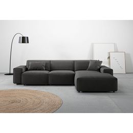 Ecksofa Home Affaire "Glimminge auch in Breitcord, Feincord, Boucl&eacute; + Easy care-Bezug", grau (anthrazit), B:294cm H:71cm T:191cm, 100% Polyester, Sofas, Ecksofa, L-Form, Breite 294, Zierkissen