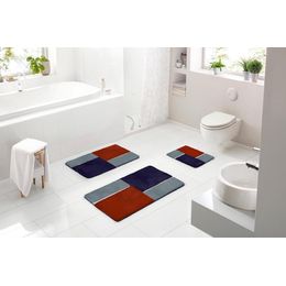 Badematte Batex "Enema", rot (rot, blau), H:20mm, Polyacryl, Badematten, Badematte, extra weiches und pflegeleichtes Garn