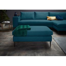 Hocker Home Affaire, blau (petrol), B:100cm H:43cm T:69cm, Struktur (100% Polyester);Chenille 60% Polyacryl 40% Polyester, Hocker, Sitzhocker