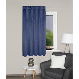 Vorhang Home Wohnideen "CIELO" Gr. 1, blau (dunkelblau), B:135cm H:175cm, Polyester, Gardinen, Kombibandschal CIELO mit Glitzerdruck