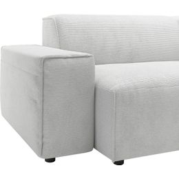 Ecksofa Home Affaire "Glimminge L-Form auch in Breitcord, Feincord + Easy care-Bezug", silber, B:264cm H:71cm T:191cm, 95% Polyester, 5% Nylon, Sofas, Ecksofa, Breite 264, Zierkissen