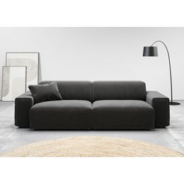 Big-Sofa Home Affaire "Glimminge auch in Breitcord, Feincord + Easy care-Bezug", grau (anthrazit), B:254cm H:71cm T:101cm, 95% Polyester, 5% Nylon, Sofas, Big-Sofa, besondere Kedern&auml;hte Zierkissen