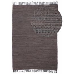 Teppich OTTO HOME "Handweb Uni, Wendeteppich", rosa (altrosa), B:120cm H:5mm L:170cm, Baumwolle, Teppiche, Teppich, Fleckerlteppich, reine Baumwolle, handgewebt, Uni, mit Fransen