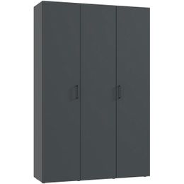 Kleiderschrank WIMEX "Mugano,in 3 Breiten, 2 Tiefen, viele Farben, Made in Germany", schwarz (grafit, griffe schwarz), Schränke, Kinder, Grafit, B/H/T: 120cm x 185cm x 40cm, Ohne Spiegel, Basic, Holzwerkstoff, Kleiderschrank, mit langen oder kurzen Griffen aus Metall, mit oder ohne Spiegel, B:120cm H:185cm T:40cm