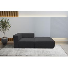 Sofa-Eckelement Home Affaire "Utvik bestehend aus Eckelement und Hocker", grau (anthrazit), B:108cm H:69cm T:206cm, 95% Polyester, 5% Nylon, Polsterelemente, als Modul oder separat verwendbar