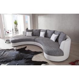 Ecksofa Home Affaire "Limoncello organische Formensprache, OTTOs Choice, L-Form", grau (wei&szlig;, wei&szlig;, grau), B:287cm H:76cm T:160cm, 100% PU (Kunstleder)/90% Polyester, 10% Acrylic, Sofas, Ecksofa, ergonomische Form