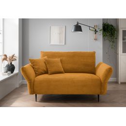 2-Sitzer Home Affaire "Vanilla", gold (goldfarben), B:193cm T:102cm, Sofas, Armlehnenfunktion