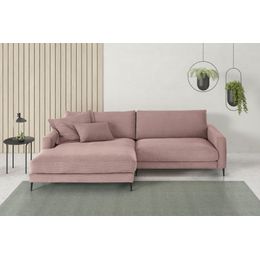 Ecksofa Home Affaire "Downtown, B/T/H: 272/190/84 cm L-Form", rosa (altrosa), B:272cm H:84cm T:190cm, 95% Polyester, 5% Nylon, Sofas, Ecksofa, weicher Sitzkomfort auch in Cord und Boucl&eacute;, incl. Zierkissen