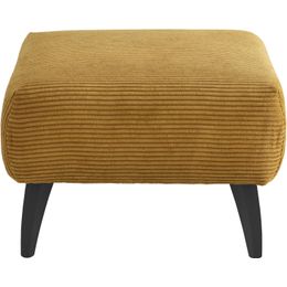 Polsterhocker Home Affaire "Colori", gold, B:66cm H:44cm T:66cm, 100% Polyester, Hocker, Polsterhocker, Holzfu&szlig;farbe w&auml;hlbar, verschiedene Stoffe, hochwertige Stoffqualit&auml;t