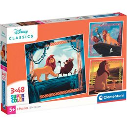 Puzzle CLEMENTONI "König der Löwen, 3 x 48 T Supercolor", bunt, Puzzles, Kinder, Pappe, Made in Europe