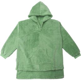 Badeponcho "Polar Bear", gr&uuml;n (salbei), L:87cm, Kunstfaser, CASTELL - MARKENBETTW&Auml;SCHE, Hausm&auml;ntel, Sherpa Teddy Fleece Hoodie, Kuschelhoodie, Kuscheldecke, weich+w&auml;rmend