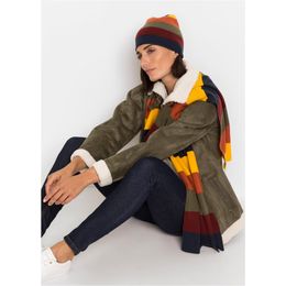 Strickm&uuml;tze bonprix, Damen, gr&uuml;n (dunkeloliv, multi gestreift), Obermaterial: 100% Polyacryl, M&uuml;tzen Strickm&uuml;tze