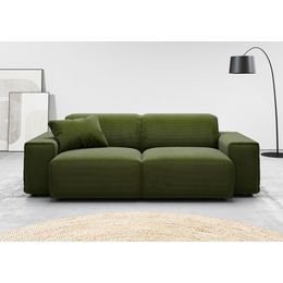 2,5-Sitzer Home Affaire "Glimminge auch in Breitcord, Feincord + Easy care-Bezug", gr&uuml;n (moos), B:214cm H:71cm T:101cm, 95% Polyester, 5% Nylon, Sofas, besondere Kedern&auml;hte, Zierkissen