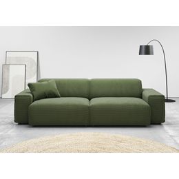 Big-Sofa Home Affaire "Glimminge auch in Breitcord, Feincord + Easy care-Bezug", gr&uuml;n (oliv), B:254cm H:71cm T:101cm, 95% Polyester, 5% Nylon, Sofas, Big-Sofa, besondere Kedern&auml;hte Zierkissen