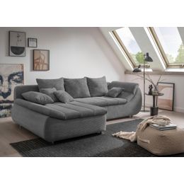 Ecksofa Home Affaire "Imola, bequem, aktuelle Steppung im Sitz, L-Form, Breite 270cm", grau, B:270cm H:90cm T:170cm, Microfaser PRIMABELLE (100% Polyester) / Struktur (82% Polyester, 9% Viscose, 7% Baumwolle, 2% Nylon);Kunstleder SOFTLUX / Struktur (82% Polyester, 9% Viscose, 7% Baumwolle, 2% Nylon), Sofas, Ecksofa, wahlweise mit Bettfunktion, Topseller