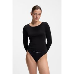 BOSS Damen Longsleeve "Pure", Gr. Lschwarz 001, Jersey, Obermaterial: 57% Polyacryl, 34% Modal, 5% Elasthan, 4% Wolle, Shirts, normale Passform,