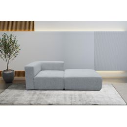 Sofa-Eckelement Home Affaire "Utvik bestehend aus Eckelement und Hocker", grau, B:108cm H:69cm T:206cm, 95% Polyester, 5% Nylon, Polsterelemente, als Modul oder separat verwendbar