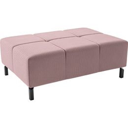 Hockerbank Home Affaire "Ancona New", rosa (rosé), B:107cm H:43cm T:71cm, : 88% Polyester, 12% Polyacryl, Hocker, passend zum Ecksofa "Ancona New", auch in Easy care-Bezug