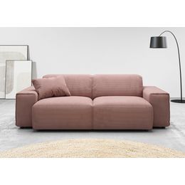 2,5-Sitzer Home Affaire "Glimminge auch in Breitcord, Feincord + Easy care-Bezug", rosa (ros&eacute;), B:214cm H:71cm T:101cm, 95% Polyester, 5% Nylon, Sofas, besondere Kedern&auml;hte, Zierkissen