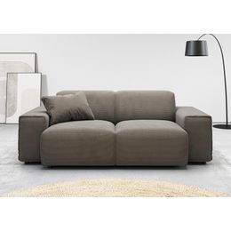 2-Sitzer Home Affaire "Glimminge auch in Breitcord + Feincord + Easy care-Bezug", grau, B:194cm H:71cm T:101cm, 95% Polyester, 5% Nylon, Sofas, besondere Kedern&auml;hte,, Zierkissen