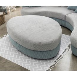 Polsterhocker Home Affaire "Limoncello", blau (aqua, silber), B:150cm H:38cm T:96cm, 100% Polyester, Hocker, Polsterhocker