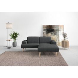 Ecksofa Home Affaire "Swift Scandic Design, komfortabler Federkern, Breite 192cm, L-Form", grau (anthrazit), B:192cm H:83cm T:176cm, 100% Polyester, Sofas, Ecksofa, Federkern-Polsterung, B/T/H: 192/83/176 cm