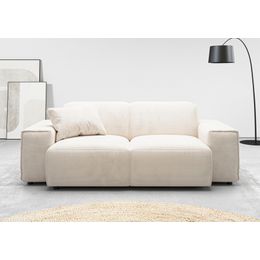 2-Sitzer Home Affaire "Glimminge auch in Breitcord + Feincord + Easy care-Bezug", wei&szlig;, B:194cm H:71cm T:101cm, 95% Polyester, 5% Nylon, Sofas, besondere Kedern&auml;hte,, Zierkissen