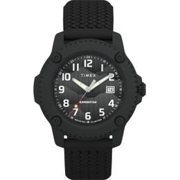 Quarzuhr Timex "TIMBERLINE", schwarz, Armbanduhren, Kinder, Quarzuhr, Armbanduhr, Herrenuhr, Silikonarmband, Datum, Leuchtzeiger