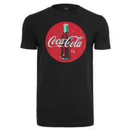 T-Shirt Merchcode "Merchcode Herren Coca Cola Bottle Logo Tee", Damen, Gr. L, schwarz, 100% Baumwolle, unifarben, normal, Rundhals, Shirts T-Shirt