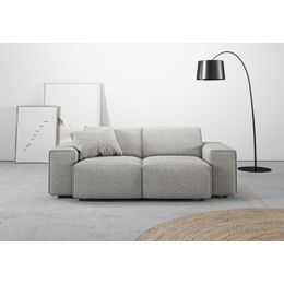 2-Sitzer Home Affaire "Glimminge auch in Breitcord + Feincord + Easy care-Bezug", silber, B:194cm H:71cm T:101cm, 96% Polyester, 4% Polyacryl, Sofas, besondere Kedern&auml;hte,, Zierkissen