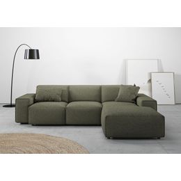 Ecksofa Home Affaire "Glimminge L-Form auch in Breitcord, Feincord + Easy care-Bezug", gr&uuml;n, B:264cm H:71cm T:191cm, 96% Polyester, 4% Polyacryl, Sofas, Ecksofa, Breite 264, Zierkissen