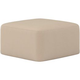 Hocker Home Affaire "Nergal", grau (taupe), B:80cm H:45cm T:80cm, 95% Polyester, 5% Polyamid, Hocker, Hocker, Polsterhocker mit Wellenunterfederung, in verschiedenen Farben