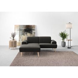 Ecksofa Home Affaire "Swift Scandic Design, komfortabler Federkern, Breite 192cm, L-Form", grau (anthrazit), B:192cm H:83cm T:176cm, 100% Polyester, Sofas, Ecksofa, Federkern-Polsterung, B/T/H: 192/83/176 cm