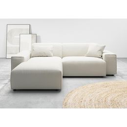Ecksofa Home Affaire "Glimminge L-Form auch in Breitcord, Feincord + Easy care-Bezug", wei&szlig; (snow), B:234cm H:71cm T:191cm, 12% Polyacryl, 88% Polyester, Sofas, Ecksofa, Breite 234, Zierkissen
