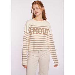 Haily's Strickpullover HAILY&rsquo;S "LS V SK Am44our", Damen, Gr. XL (42), beige (cream, beige stripe), Strick, Obermaterial: 52% Viskose, 28% Polyester, 20% Nylon, gestreift, V-Ausschnitt, Pullover Strickpullover