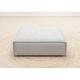 Polsterhocker Home Affaire "Watertown, XXL Hockerbank passend zum Sofa - ideal als Beistellmodul", grau, B:90cm H:43cm T:120cm, 94% Polyester, 6% Nylon, Hocker, Polsterhocker, erweiterbare Hockerbank mit weicher Polsterung