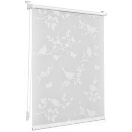 Seitenzugrollo LICHTBLICK ORIGINAL "Rollo Klemmfix, ohne Bohren, blickdicht - Ausbrenner", wei&szlig; (wei&szlig;, wei&szlig;), B:90cm H:150cm, Polyester, Rollos, Seitenzugrollo