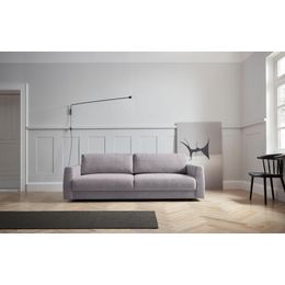 2,5-Sitzer Home Affaire "Hobro", grau (hellgrau), B:236cm H:80cm T:102cm, Luxus-Microfaser Lederoptik (100% Polyester);Struktur grob (100% Polyester);Samtoptik (100% Polyester), Sofas, in 3 Bezugsqualit&auml;ten in vielen Farben, Design by Morten Georgsen