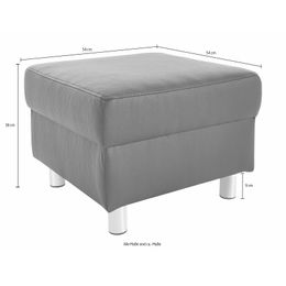 Hocker Home Affaire "Jamie", braun (dunkelbraun), B:54cm H:38cm T:54cm, Microfaser PRIMABELLE (100% Polyester);Struktur fein ( 100% Polyester);Struktur grob ( 100% Polyester);Luxus-Kunstleder, Hocker, Hocker