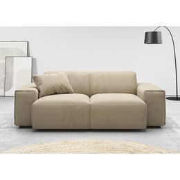 2-Sitzer Home Affaire "Glimminge auch in Breitcord + Feincord + Easy care-Bezug", beige (sand), B:194cm H:71cm T:101cm, 95% Polyester, 5% Nylon, Sofas, besondere Kedern&auml;hte,, Zierkissen