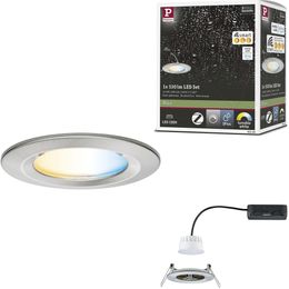 Paulmann LED Einbauleuchte "LED Einbauleuchte Nova Coin IP44 rund 78mm", silber (edelstahlfarben), 1, &Oslash; 7,8cm, 1 Stk., Leuchten, Memoryfunktion, Farbwechsler, Farbsteuerung, Dimmer, Smart Home