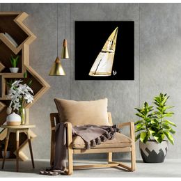 Acrylglasbild Bruno Banani "Flakon Parfum Bruno Banani - Acrylbilder mit Blattgold veredelt", gold (farbe bild(er): gold), B:90cm H:90cm, Bilder, Acrylglasbild, Goldveredelung, Handgearbeitet, Gerahmt, Edel